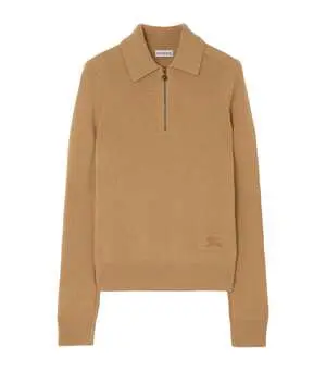 Burberry Cashmere Polo Sweater - Beige