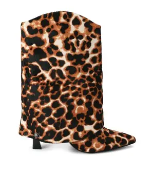 Kurt Geiger Calf Hair Gaiter Boots - Beige