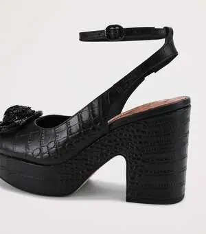 Kurt Geiger Chelsea Platform Pumps With Embellished Eagle Motif