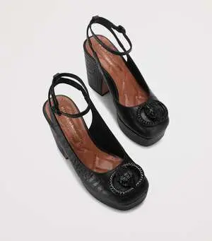 Kurt Geiger Chelsea Platform Pumps With Embellished Eagle Motif