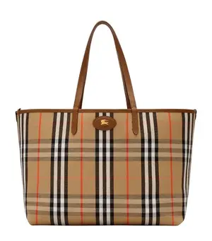 Burberry Medium Suede-check Reversible Bloomsbury Tote Bag - Beige