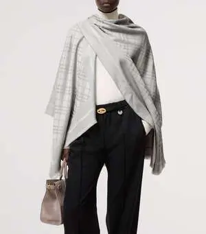 Burberry Wool-cashmere Check Cape