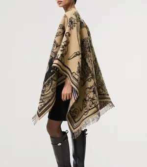 Burberry Wool Reversible Check Cape