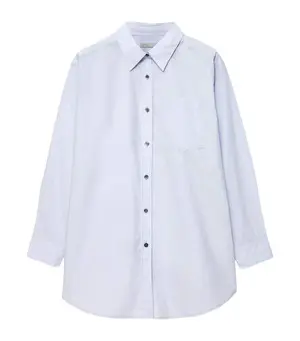 ALLSAINTS Organic Cotton Kaia Oversized Shirt - Blue