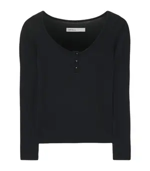 ALLSAINTS Jules Henley Long-sleeve T-shirt - Black