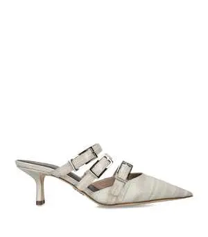 Rodo Leather Paige Heeled Mules 55 - Beige