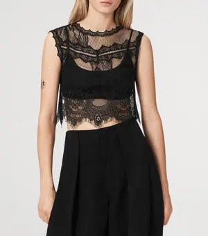 ALLSAINTS Eliza Lace Crop Top