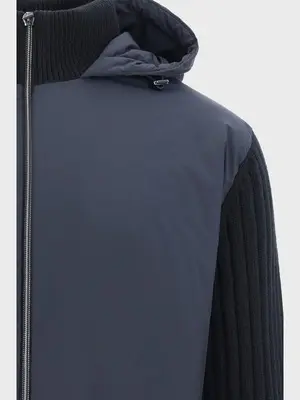 Herno Knitted-panelled Zipped Hooded Jacket