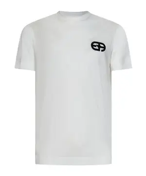 Emporio Armani Logo Embroidered Crewneck T-shirt - White