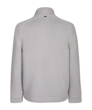 Herno High Neck Knitted Bomber Jacket