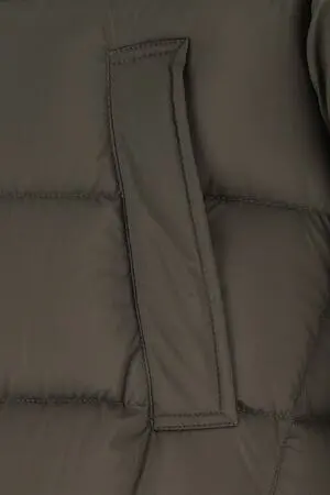 Herno Patch Pocket Fur-trimmed Puffer Coat - Green