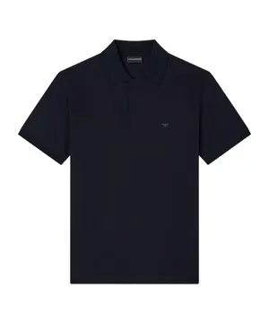 Emporio Armani Logo Patch Short-sleeved Polo Shirt - Navy