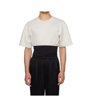 MUGLER Ribbed Round-neck T-shirt - Black