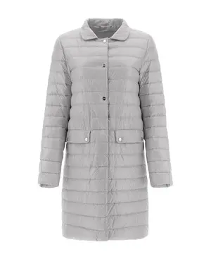 Herno Quilted Down Button-up Coat With Satin Details