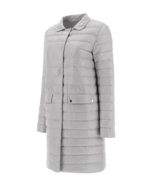 Herno Quilted Down Button-up Coat With Satin Details