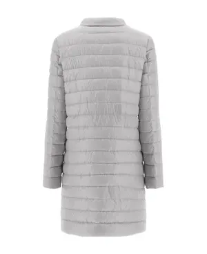 Herno Quilted Down Button-up Coat With Satin Details