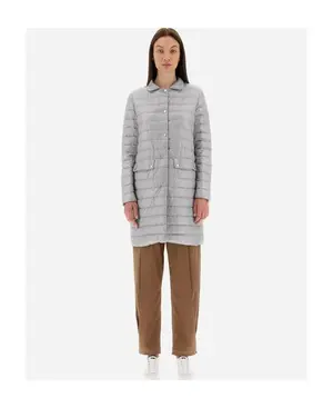 Herno Quilted Down Button-up Coat With Satin Details