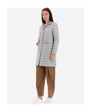 Herno Quilted Down Button-up Coat With Satin Details