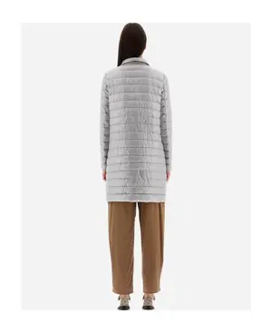 Herno Quilted Down Button-up Coat With Satin Details