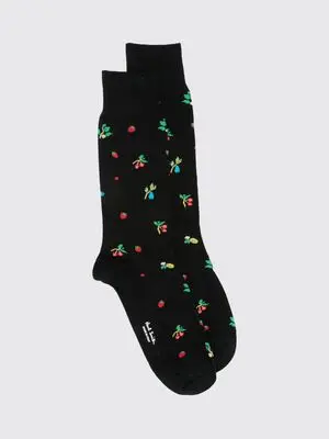 Paul Smith Fruit All-over Print Organic Cotton Socks Navy