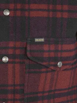 Filson Spokane Tartan Wool Shirt Jacket With Contrast Velvet Collar - Red