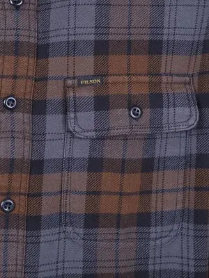 Filson Long-sleeve Check Shirt In Cotton Flannel With Flap Pockets - Black
