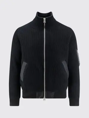 Sacai Ribbed Knit Zip-up Jacket - Black