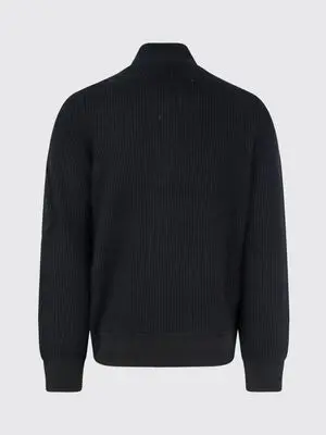 Sacai Ribbed Knit Zip-up Jacket - Black