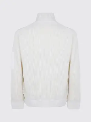 Sacai Turtleneck Wool Cardigan With Zip Closure And Slit Pockets