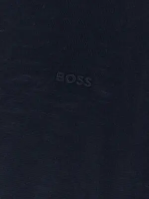 BOSS Crewneck Sweater With Embroidered Logo - Blue