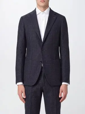 Tagliatore Single-breasted Check Blazer In Wool And Silk With Patch Pockets - Brown