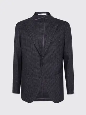 Tagliatore Single-breasted Check Blazer In Wool And Silk With Patch Pockets - Brown