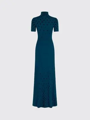 Rabanne Embellished High Neck Maxi Dress