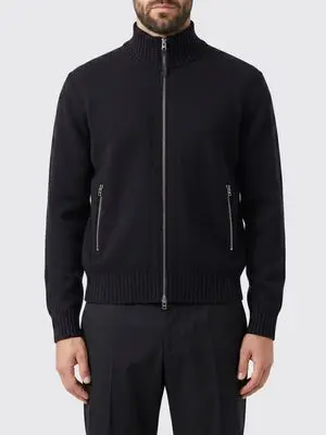 TOM FORD High-neck Full-zip Jumper In 100% Virgin Wool With Pockets - Black