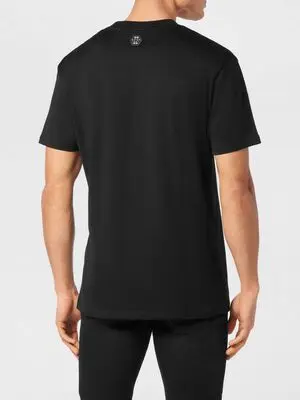 Philipp Plein Cotton Jersey T-shirt With Rhinestone Embroidered Logo