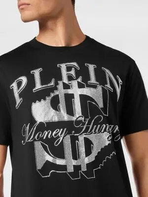 Philipp Plein Cotton Jersey T-shirt With Rhinestone Embroidered Logo
