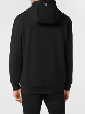 Philipp Plein Cotton Hoodie With Graphic Logo Print