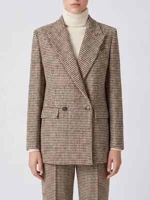 DONDUP Houndstooth Double Breasted Blazer