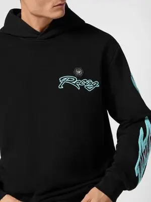 Philipp Plein Relaxed Fit Cotton Hoodie With Logo Print
