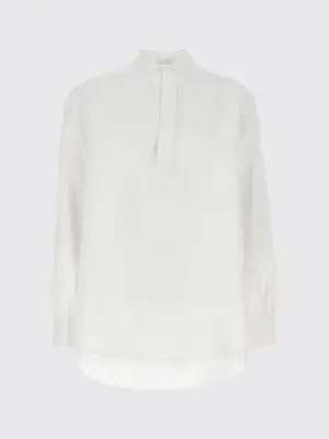 Valentino Garavani Pure Linen Shirt With Mandarin Collar And Concealed Placket