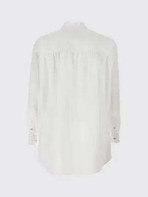 Valentino Garavani Pure Linen Shirt With Mandarin Collar And Concealed Placket