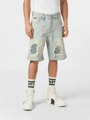 Philipp Plein Distressed Shorts For Men