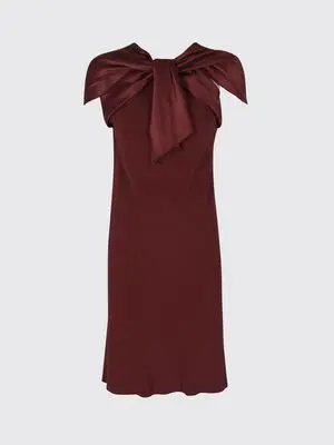 Alberta Ferretti Bow Neck Dress - Red