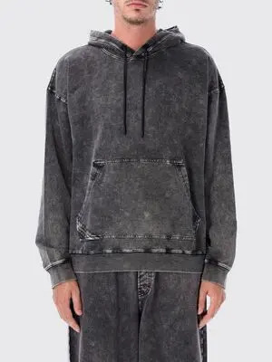 DIESEL® Relaxed Fit Cotton Hoodie With Dropped Shoulders - Grey
