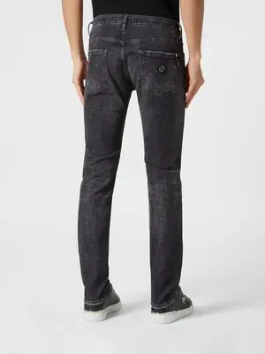 Philipp Plein Skinny Jeans In Stretch Denim With Rear Hexagon Logo
