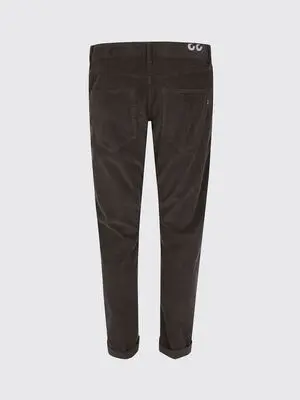 DONDUP Mid-rise Slim Fit Corduroy Trousers With Turn-up Cuffs - Cocoa