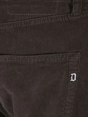 DONDUP Mid-rise Slim Fit Corduroy Trousers With Turn-up Cuffs - Cocoa