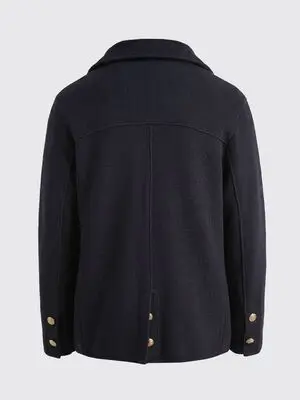 Dolce & Gabbana Double Breasted Emblem Coat - Blue