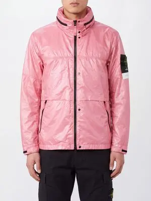 Stone Island Zip-up Jacket With Stand Collar - Pink