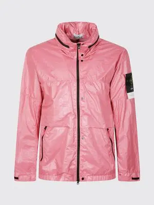 Stone Island Zip-up Jacket With Stand Collar - Pink